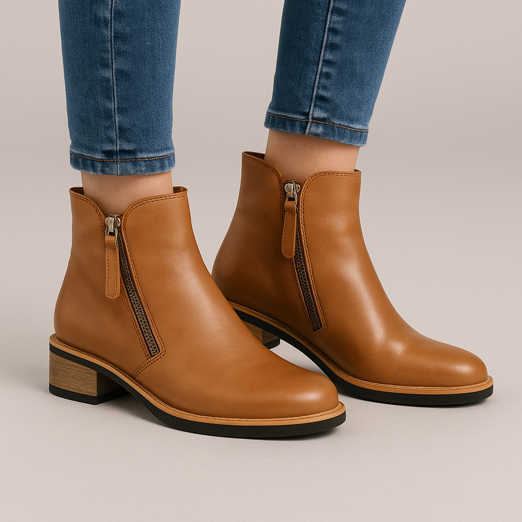 Shop Bresley Dolomite Brandy Women Leather Boots | Collective Shoes