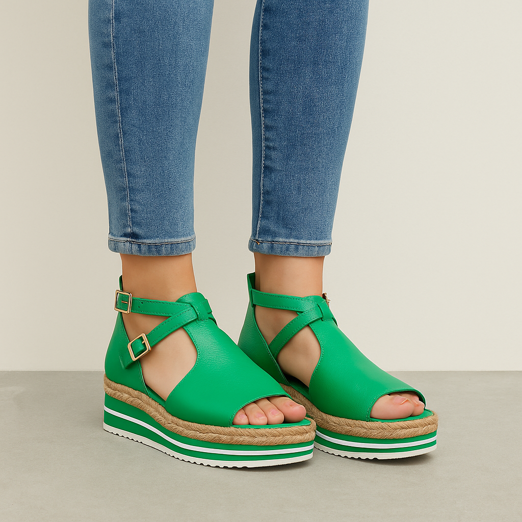 Shop Django & Juliette Alexys Emerald Sandals | Collective Shoes