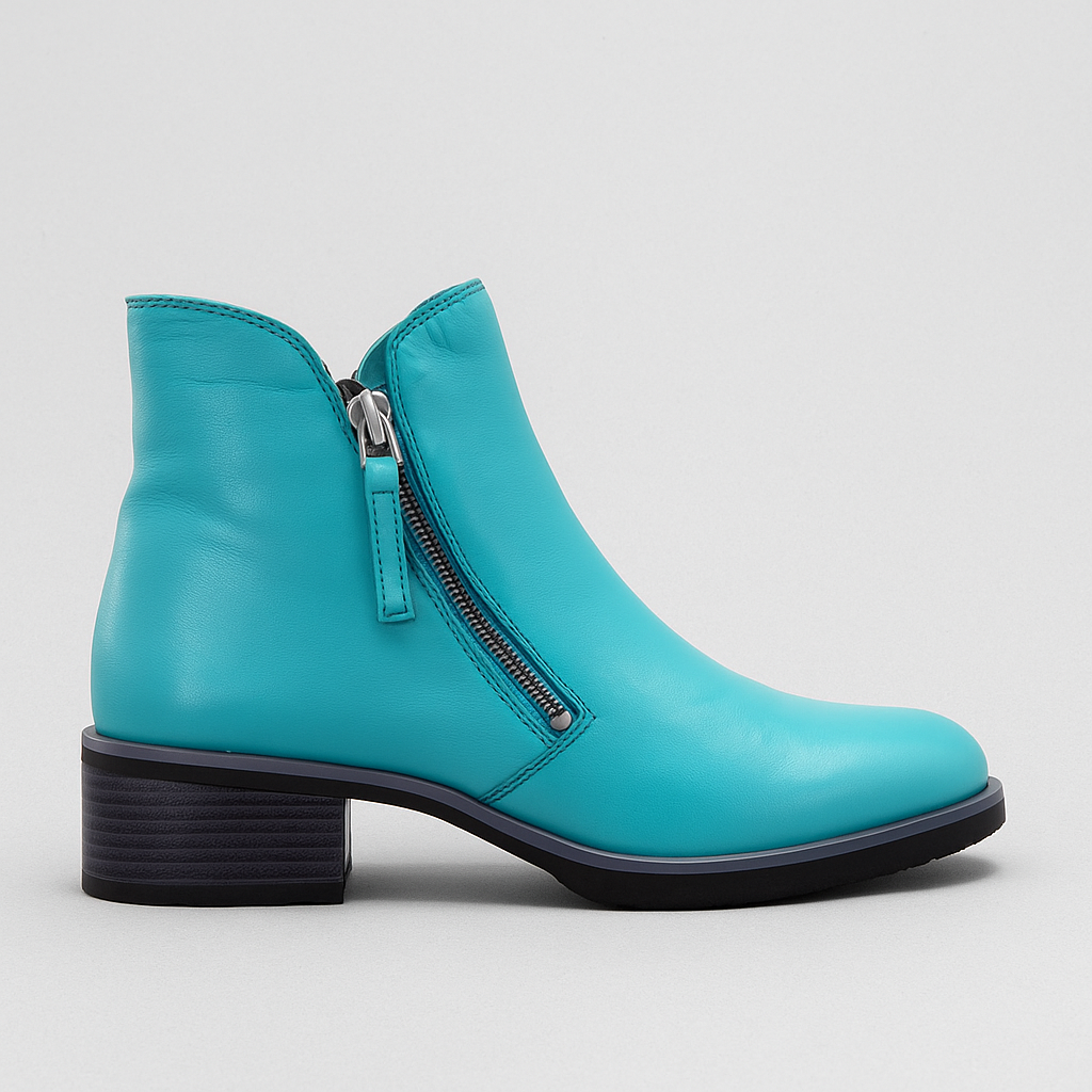 Shop Bresley Dolomite Turquoise Women Leather Boots | Collective Shoes
