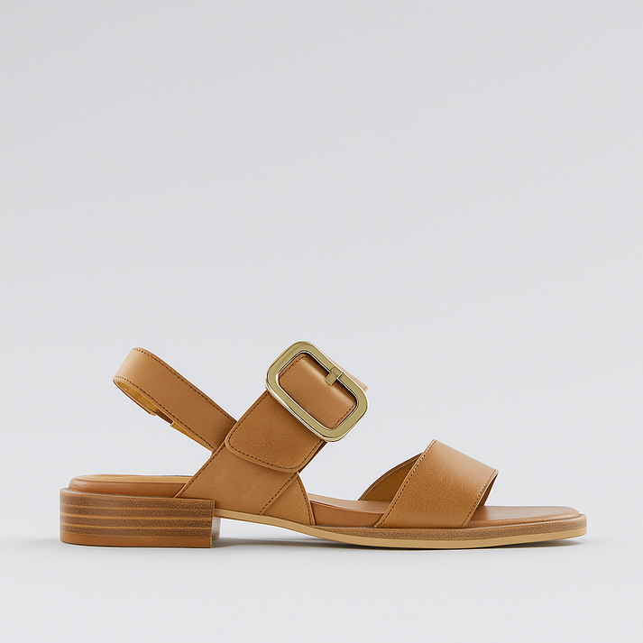 Shop Bresley Smitten Brandy Women Low Heel Sandals | Collective Shoes