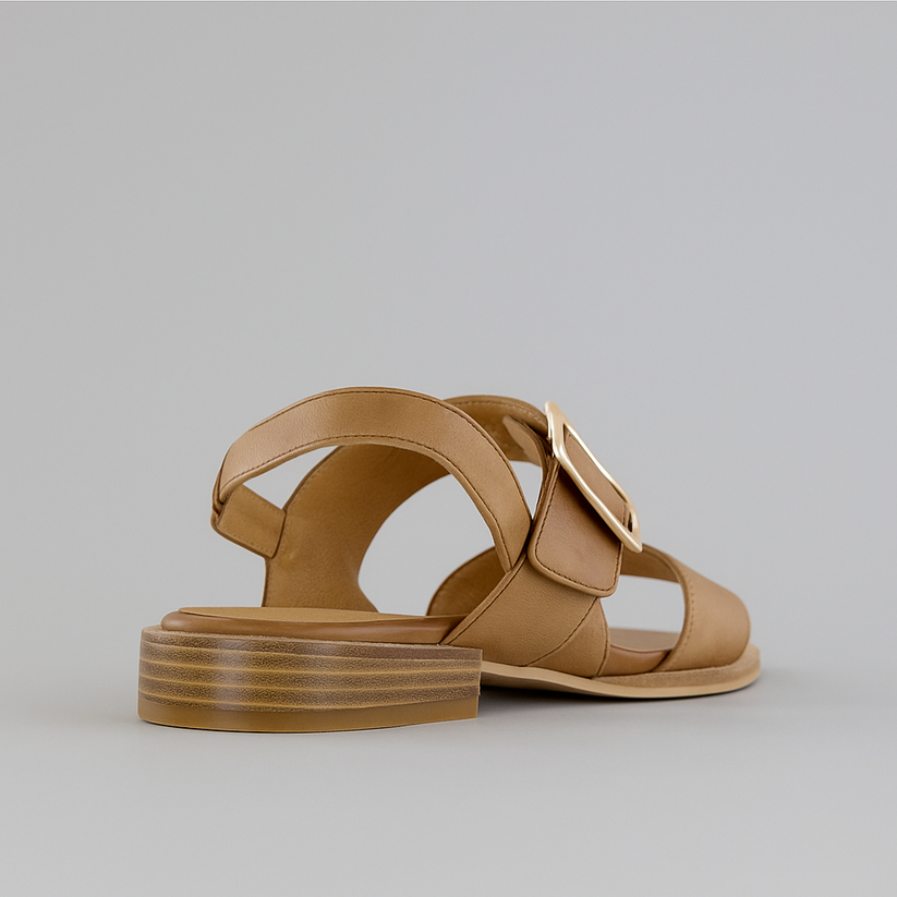 Shop Bresley Smitten Brandy Women Low Heel Sandals | Collective Shoes