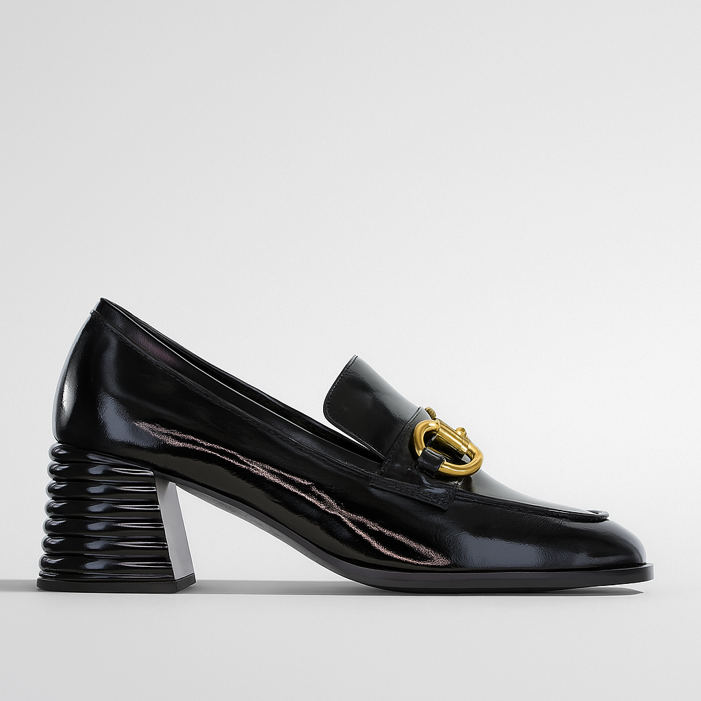 Shop Mila Raine Cliche Black Women Leather Heels | Collection Shoes NZ ...