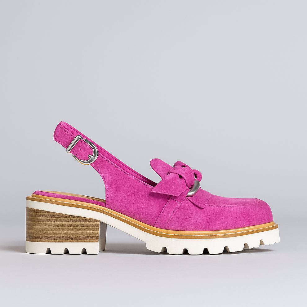 Shop Bresley Dosile Hot pink Suede Women Chunky Wedge Sandal ...