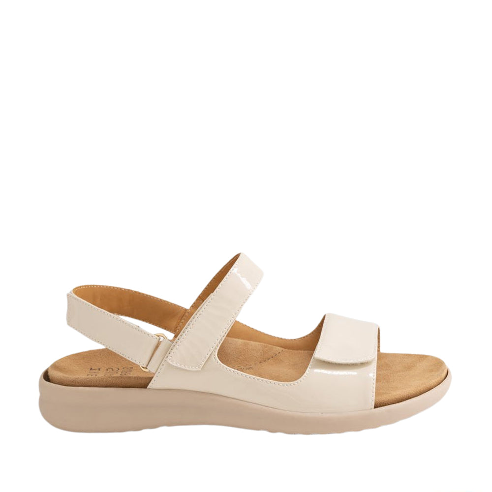 Shop Ziera Benji Vanilla Almond Patent Women Leather Sandals ...