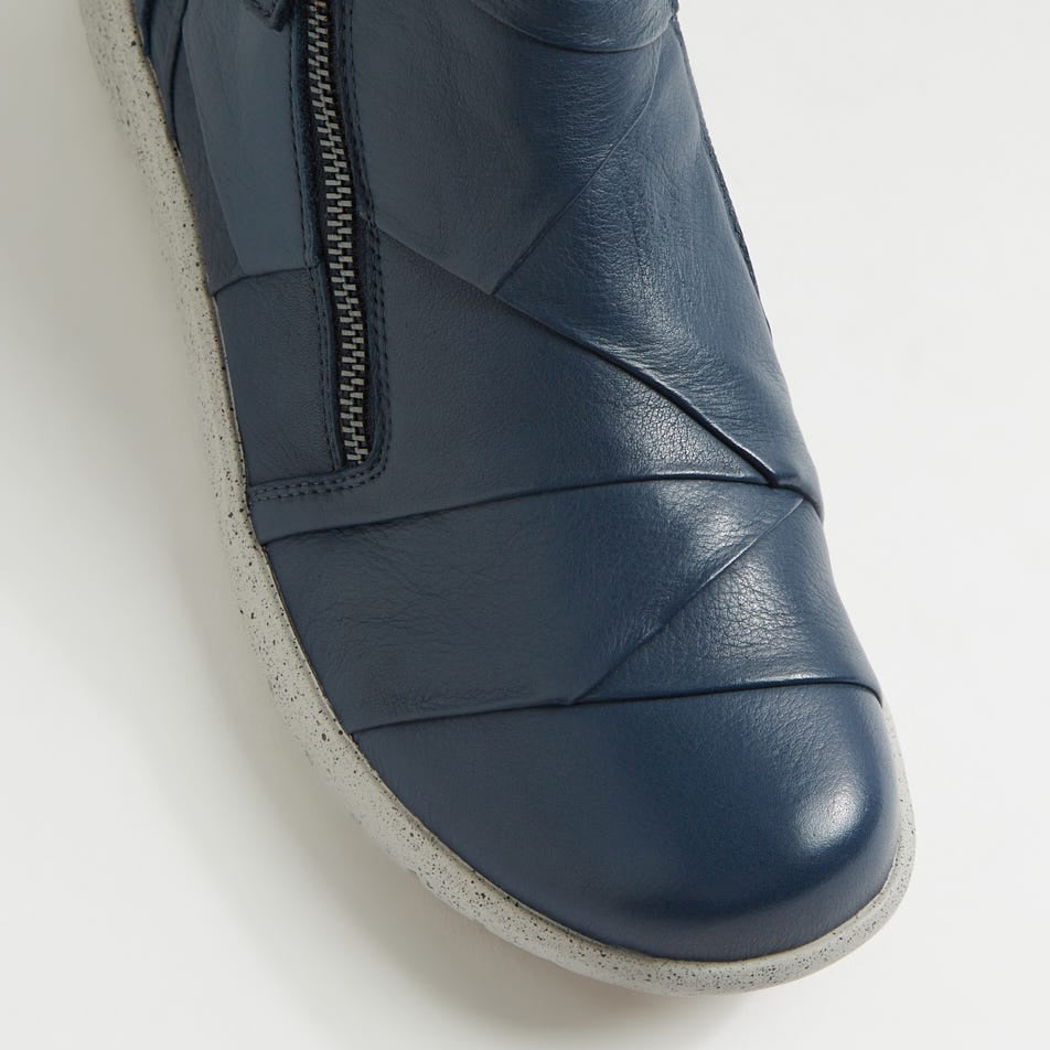 Ziera Sisley XF Navy Leather Boots | Comfort Ankle Boots | Collective ...