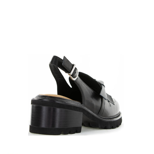 Shop Bresley Dosile Black Women Chunky Wedge Sandal | Collective Shoes