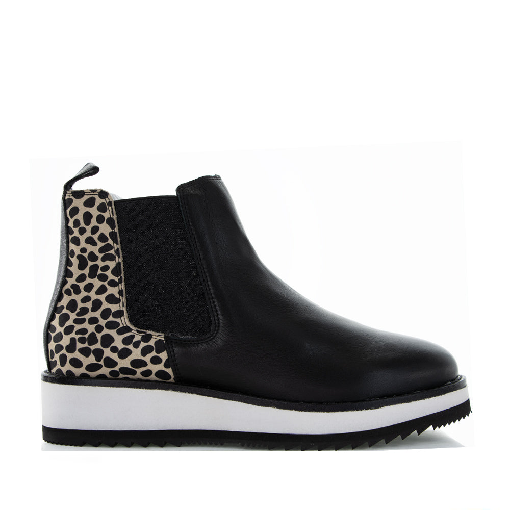 Shop Lesansa Sting Black Snow Pony Twin Gusset Boots | Collective Shoes