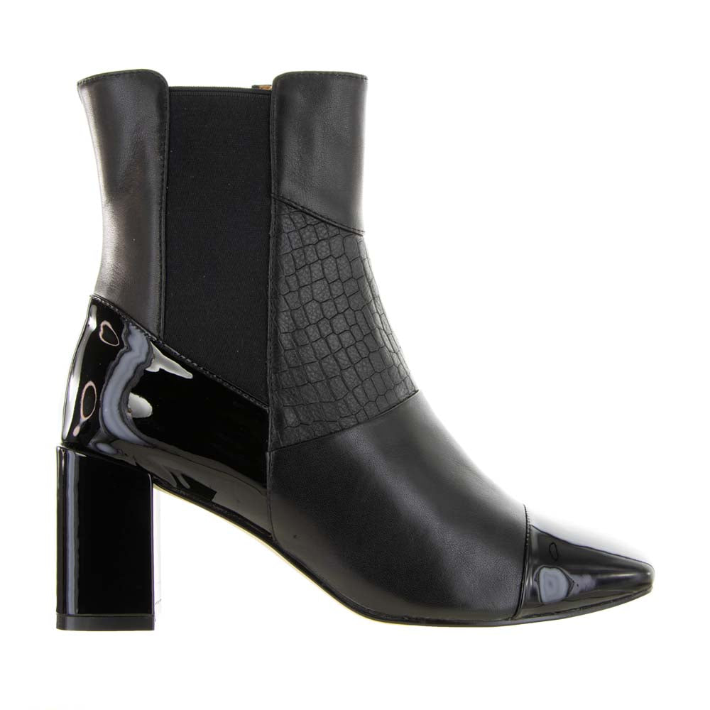 Shop Bresley Shire Black Mix Women Heel Boots | Collective Shoes NZ
